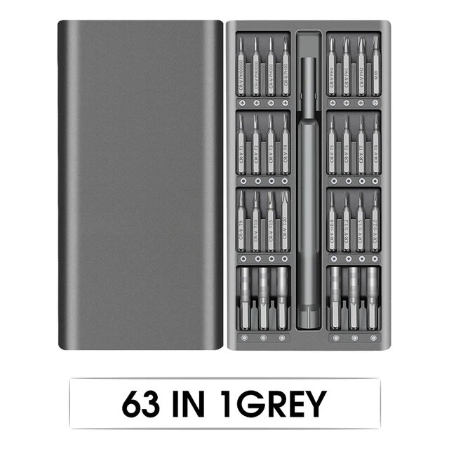 Набор отверток WOZOBUY 63 в 1 Grey