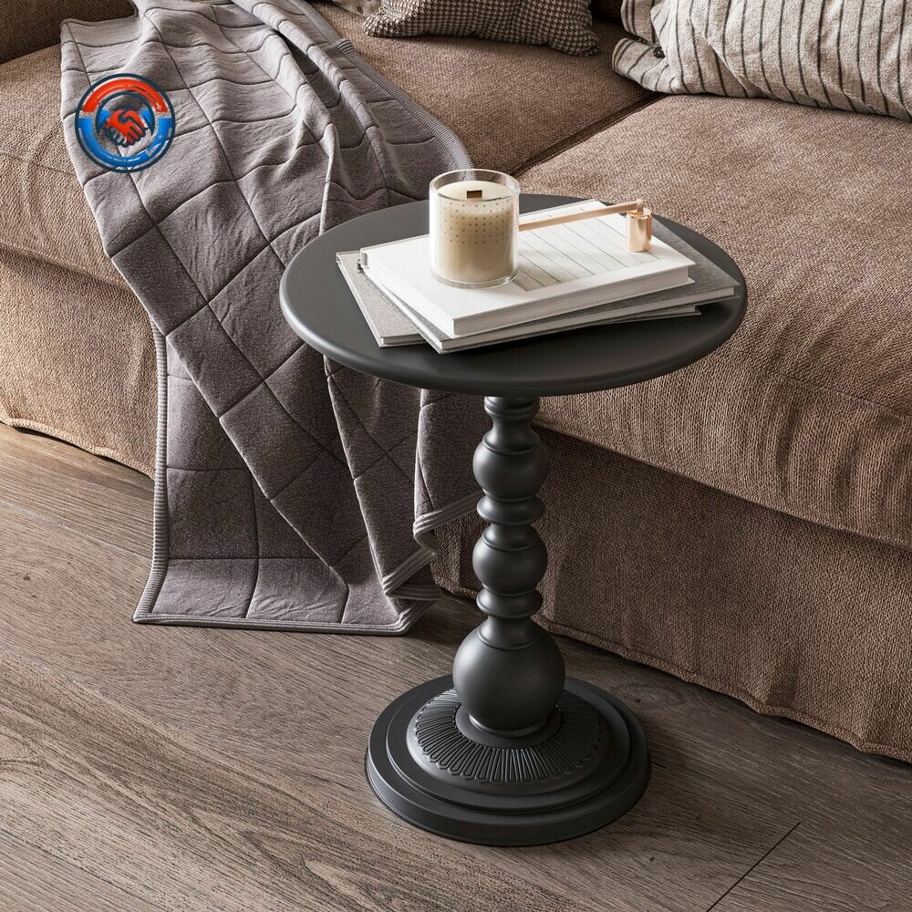 Круглый журнальный стол для гостиной, компактный столик для кофе и книг, современный мебельный акцент