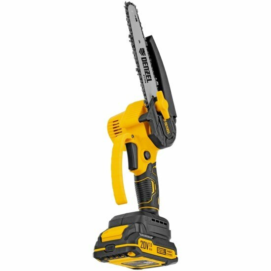 Цепная мини-пила Denzel аккумуляторная бесщет, CCS-150, шина 150 мм, Li-Ion, 20 В, , 58650