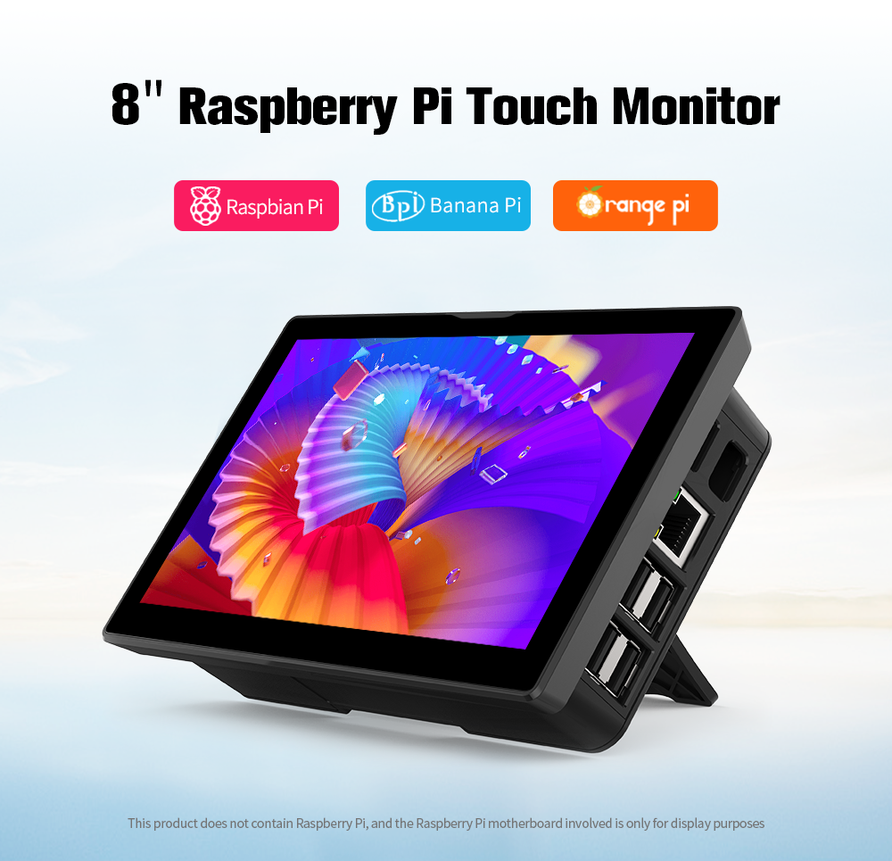 8 дюймовый монитор Pi 1280x800P 16:10 широкоэкранный интерфейс HDMI для Raspberry Pi DIY проектов дисплея наблюдения