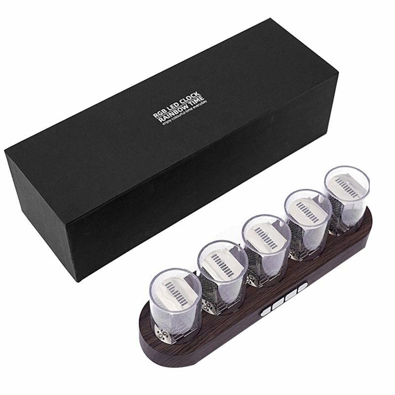 Цифровые ламповые часы Nixie со светодиодной подсветкой RGB совместим с домашнего украшения рабочего стола DIY идея подарок на день