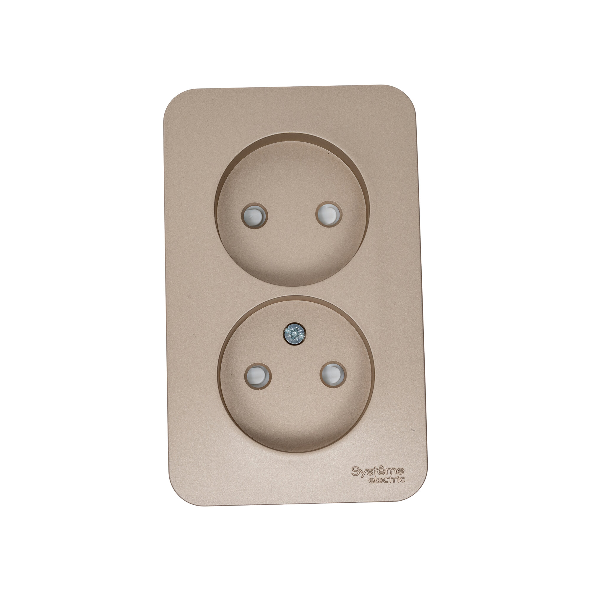 Systeme Electric ( Schneider Electric) Blanca о/у розетка двойная без заземл. со шт. изол. пл,16а,250в, титан BLNRA001214