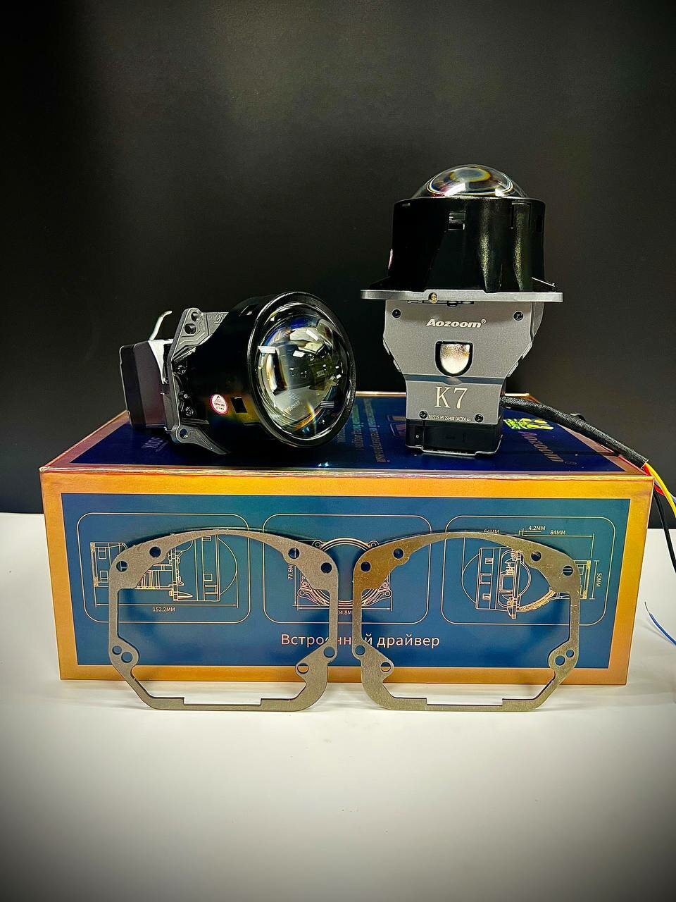 Светодиодные линзы оригинальный Aozoom K7 для Honda Accord 7 2002-2008 / Хонда Аккорд - Dragon Knight DK300 / Aozoom линзы Аозум