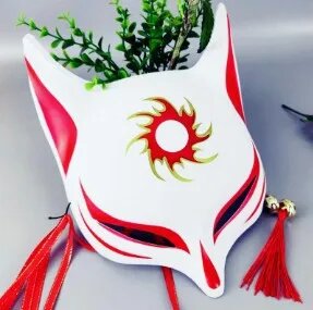 Японская полумаска лисы, цвет fenhuolun