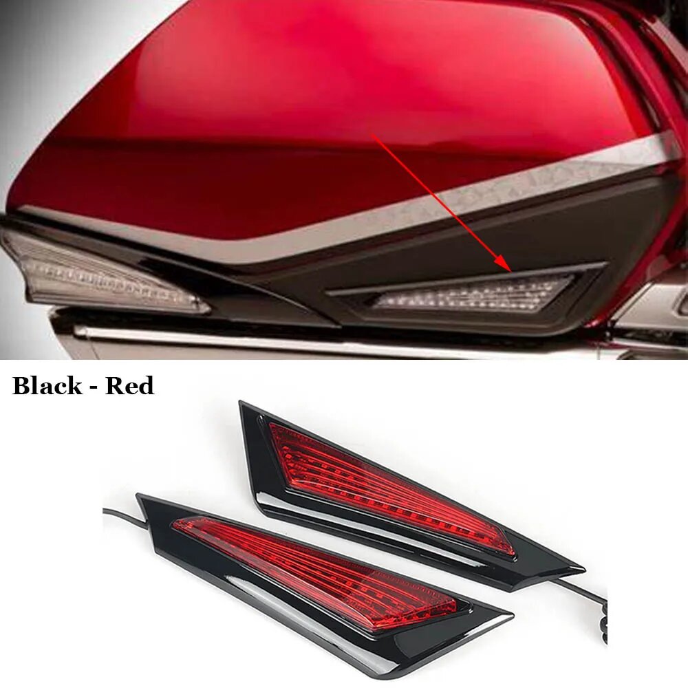 Боковые LED указатели поворота Black-Red для Honda Goldwing GL1800