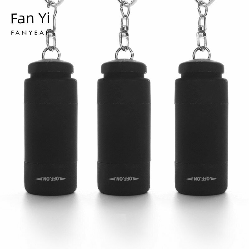 USB-перезаряжаемый фонарик-брелок черный, 3 шт. яркий свет мини-фонарик для ключей и сумок