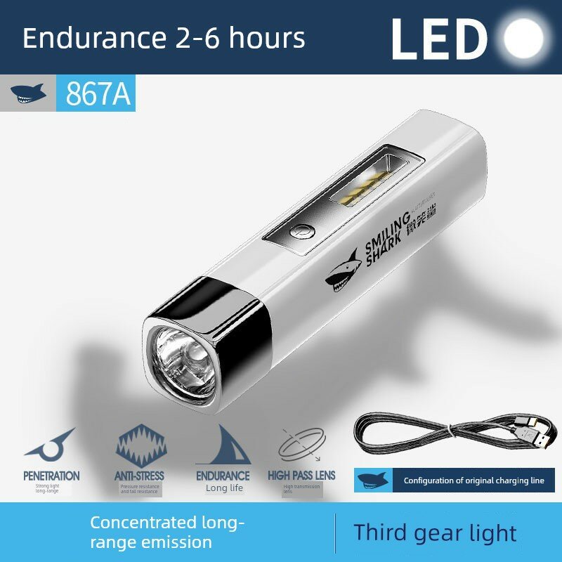 Миниатюрный фонарик с фиксированным фокусом и дальним лучом, с боковым светом для дразнения кошек, фонарик из