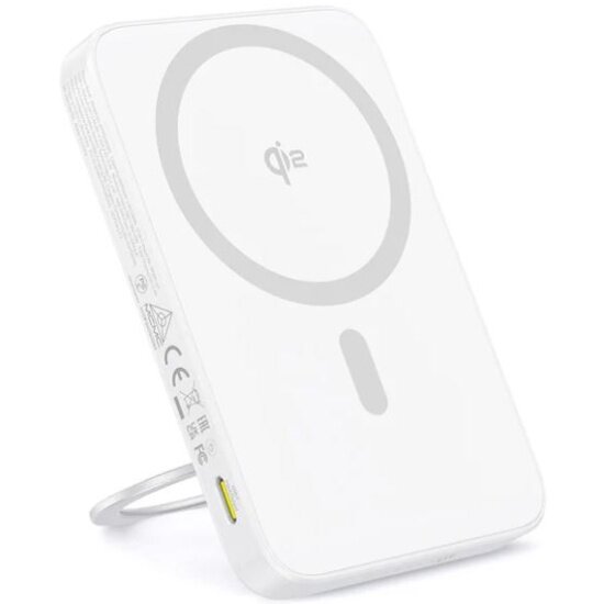 Внешний аккумулятор Baseus PicoGo Qi2 5000 mAh, с подставкой, белый