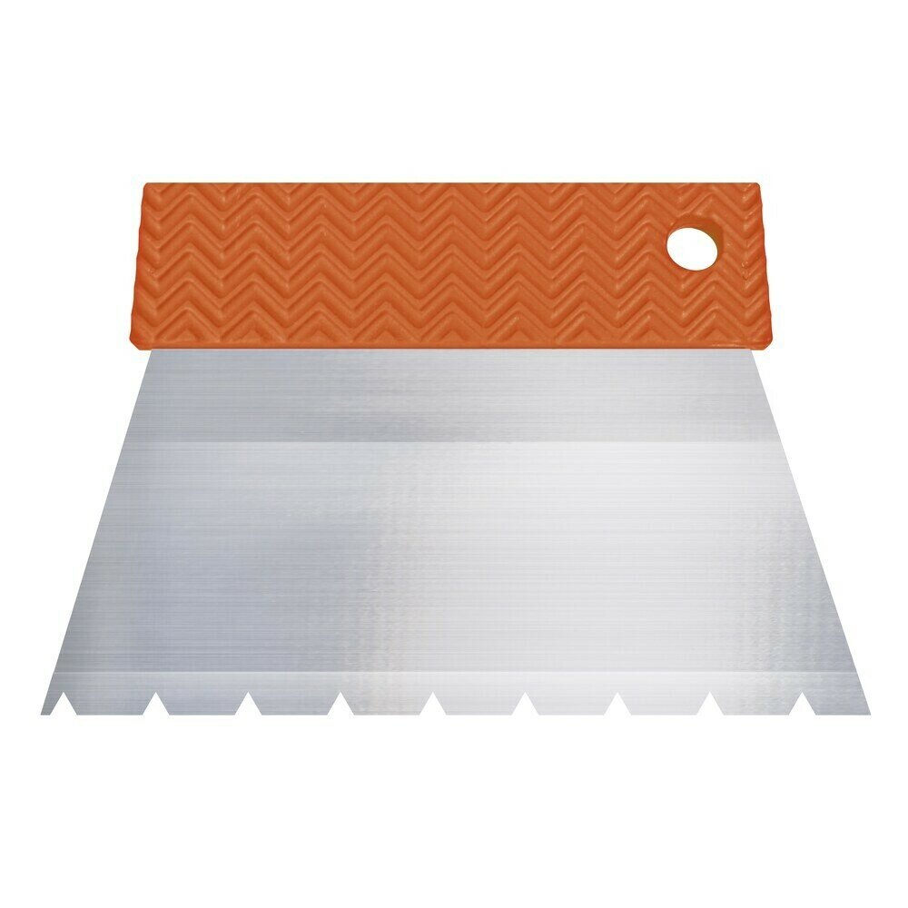 Шпатель для клея зубчатый Дельта 180 мм В5 нержавеющая сталь с эргономичной ручкой (10800-В5)