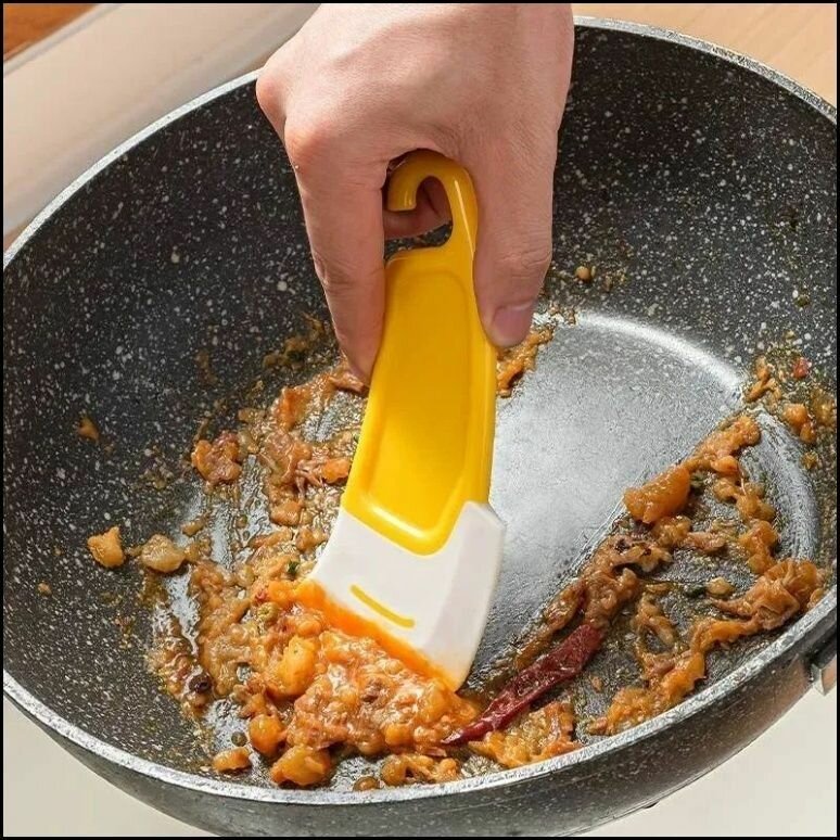 Эксклюзивный термостойкий силиконовый скребок для эффективного удаления жира и сложных загрязнений с посуды и рабочих поверхностей кухни