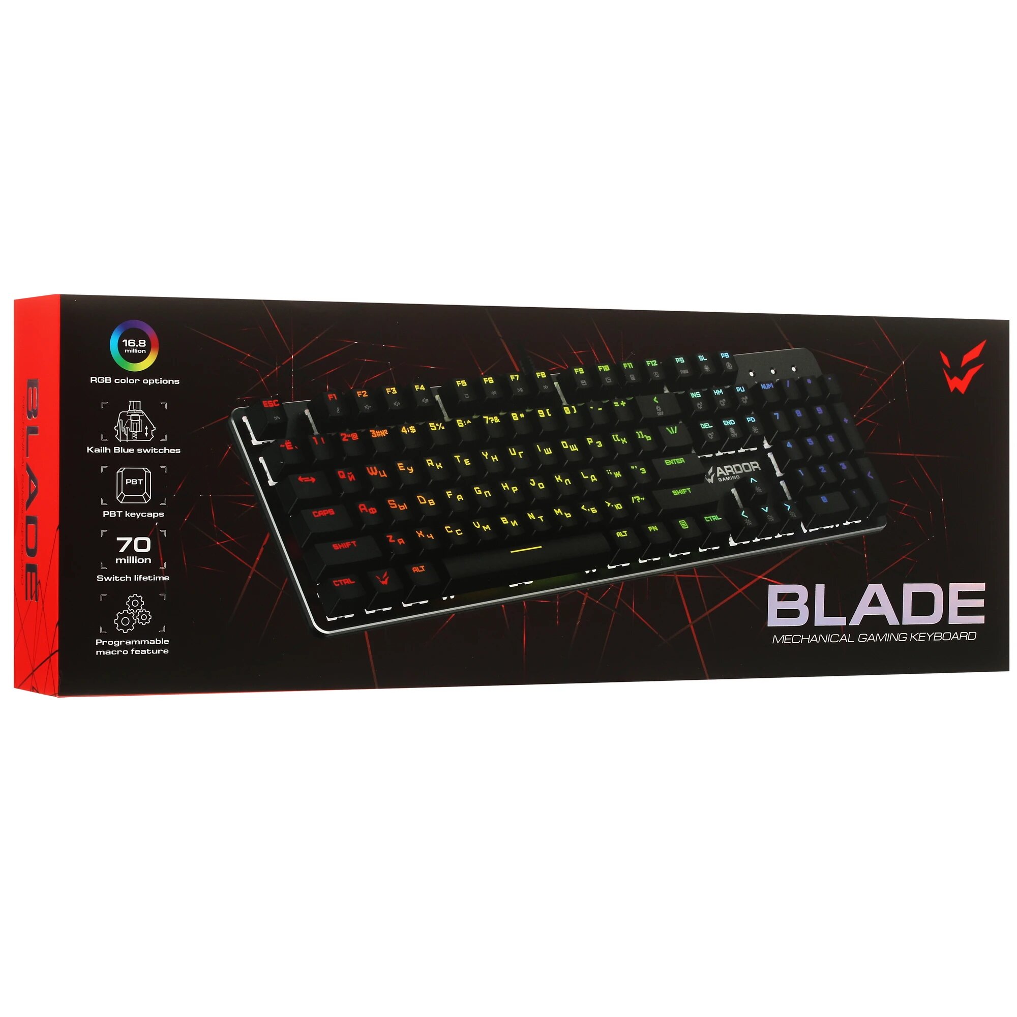 Игровая клавиатура проводная, ARDOR Gaming Blade, AG-FL-B104Blue-B