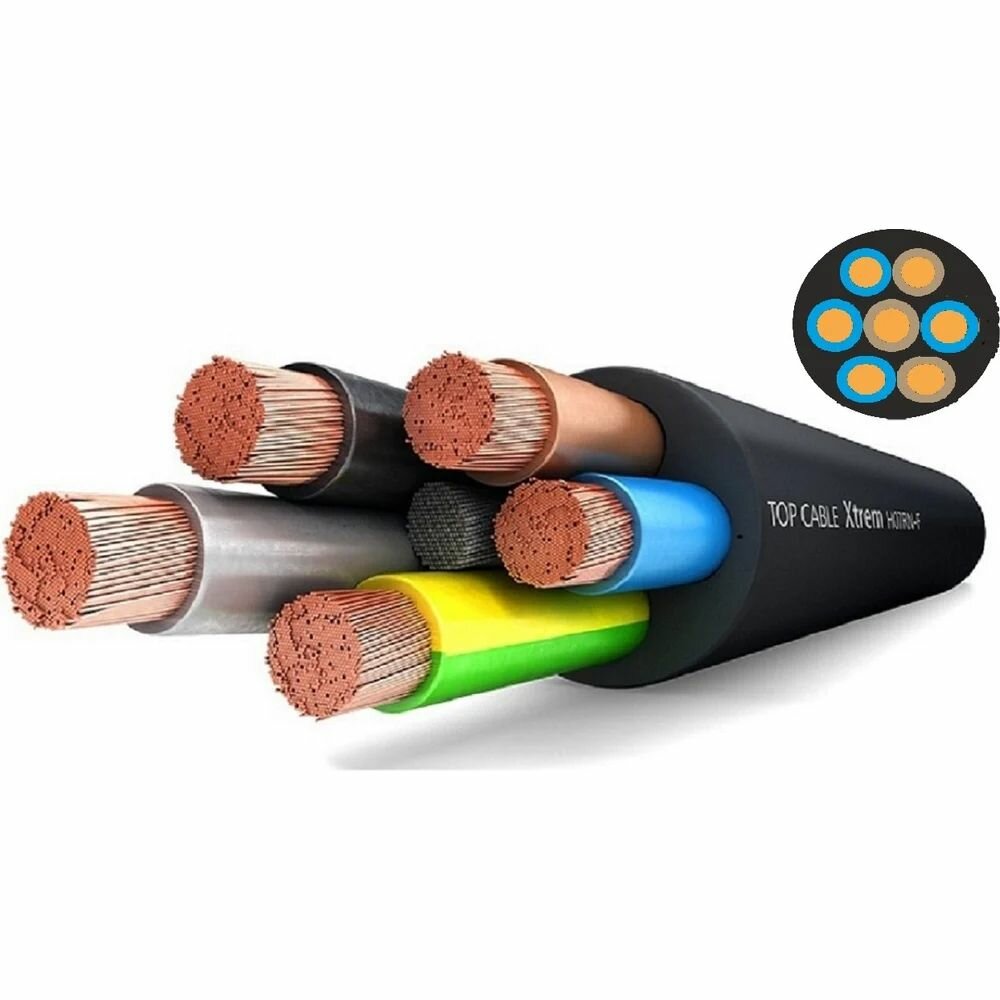 Силовой гибкий кабель Top Cable XTREM H07RN-F 7Х1,5 0,6 1kV с изоляцией 20 м 3007001MR20RU