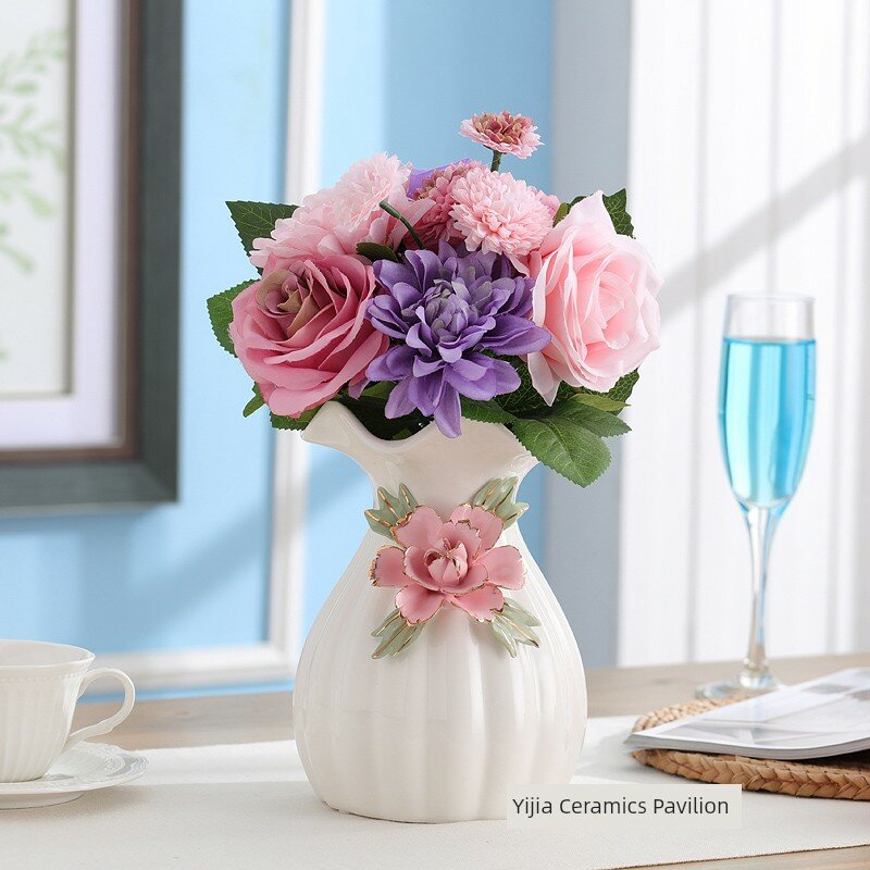 Керамические вазы, современные аксессуары для дома, изделия ручной работы, украшения для стола, декор для тумбы под