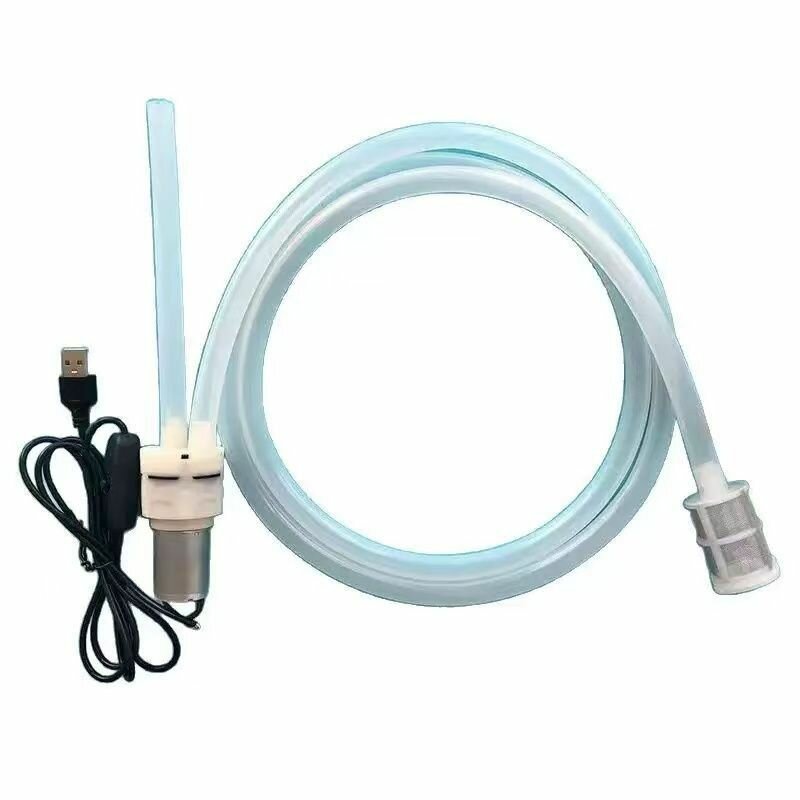 Насос с фильтром и помпой (для перекачки браги и жидкостей), usb, кнопка вкл. на проводе