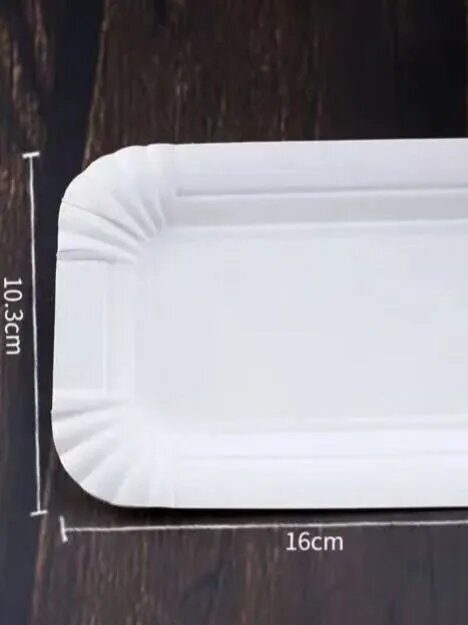 Тарелки одноразовые бумажные прямоугольные100 шт