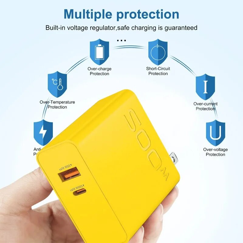 Зарядное устройство EU 200W Yellow Plug Type C — фото 1