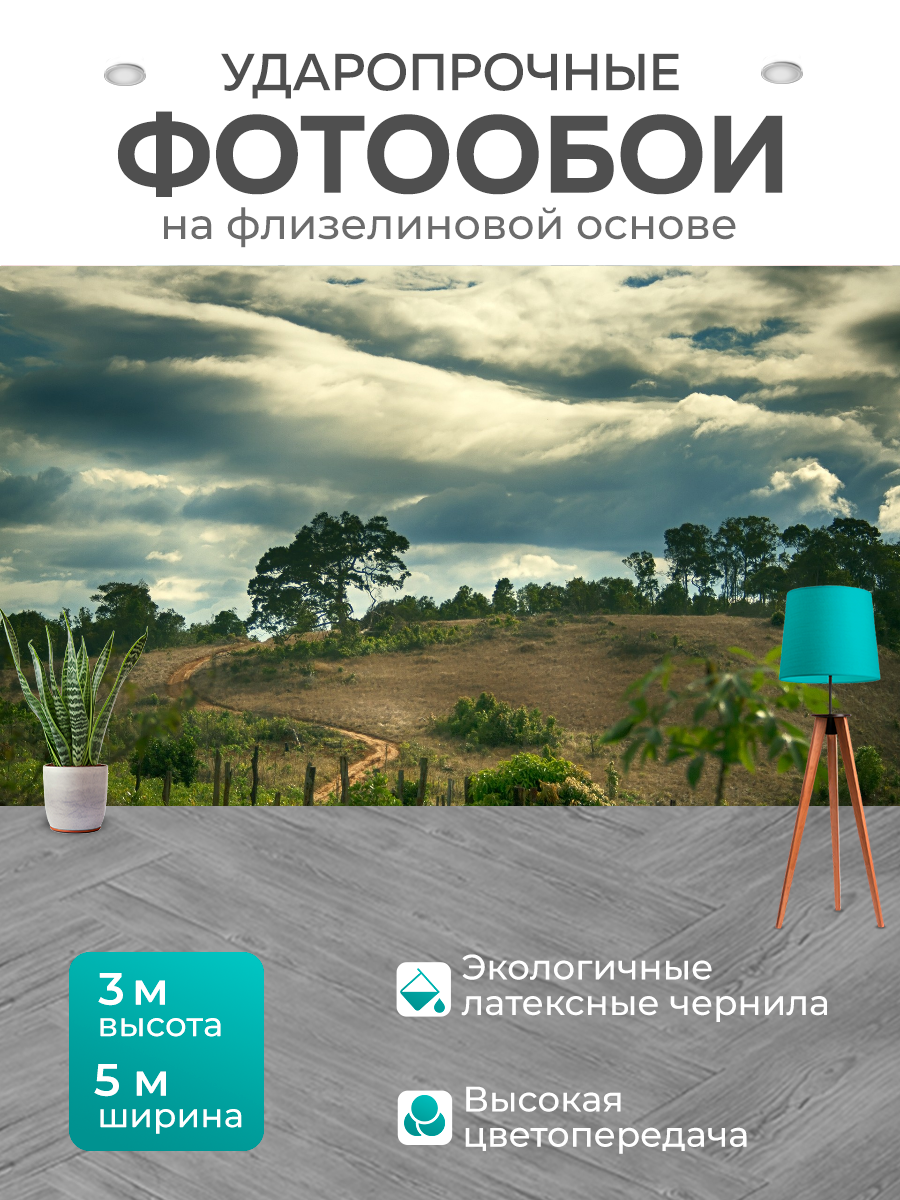 Фотообои моющиеся ударопрочные "Пейзаж На пути к Дак Нонг Кстати amateurpic небо дорога" 500x300 см. флизелиновые на стену