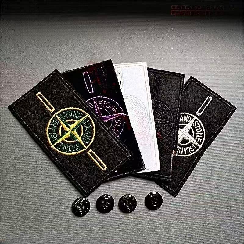 Патчи Stone Island с пуговицами-стониками, комплект из 4 шт, нашивки для одежды и аксессуаров