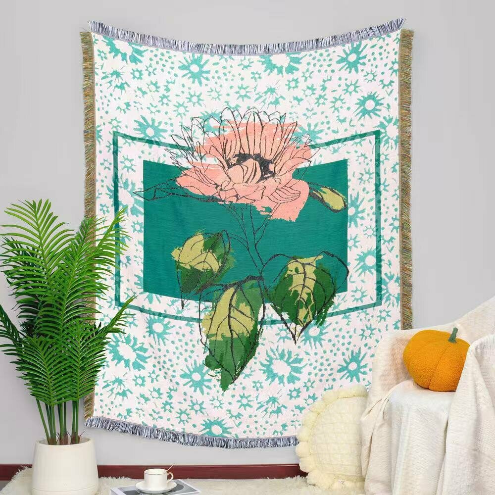 Плед , Холлофайбер, 130 см х 180 см，Полотенце для дивана, Богемия