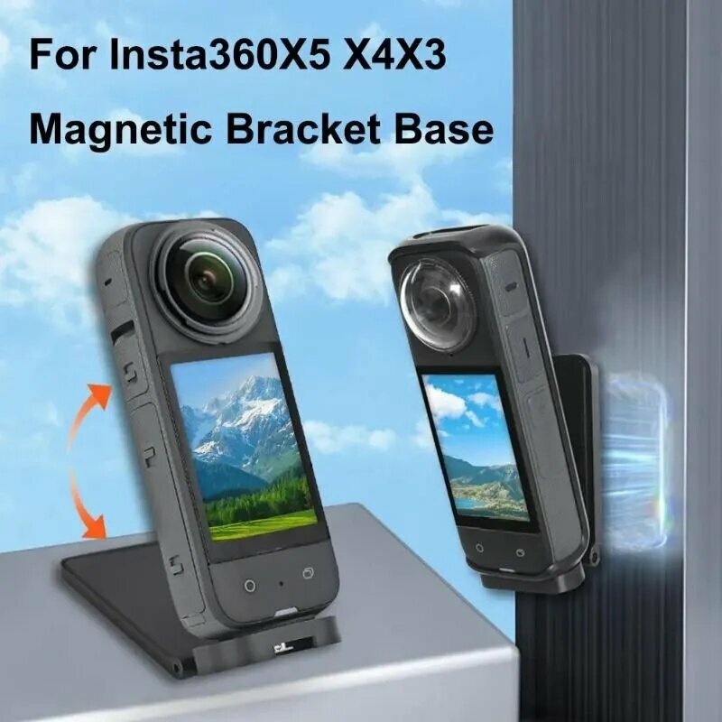 Магнитный монтажный кронштейн Insta360 X5, 6 Сильных магнитов, Защита от падения, Регулируемый угол съемки, Нескользящая силиконовая накладка