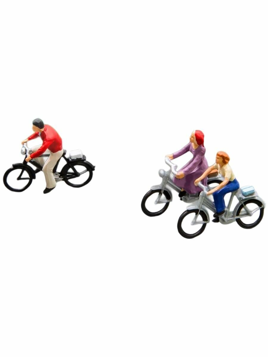 2 шт. 2. Миниатюрная модель велосипеда в масштабе 1:87 Ho, раскрашенная фигура из АБС-пластика, архитектурный макет
