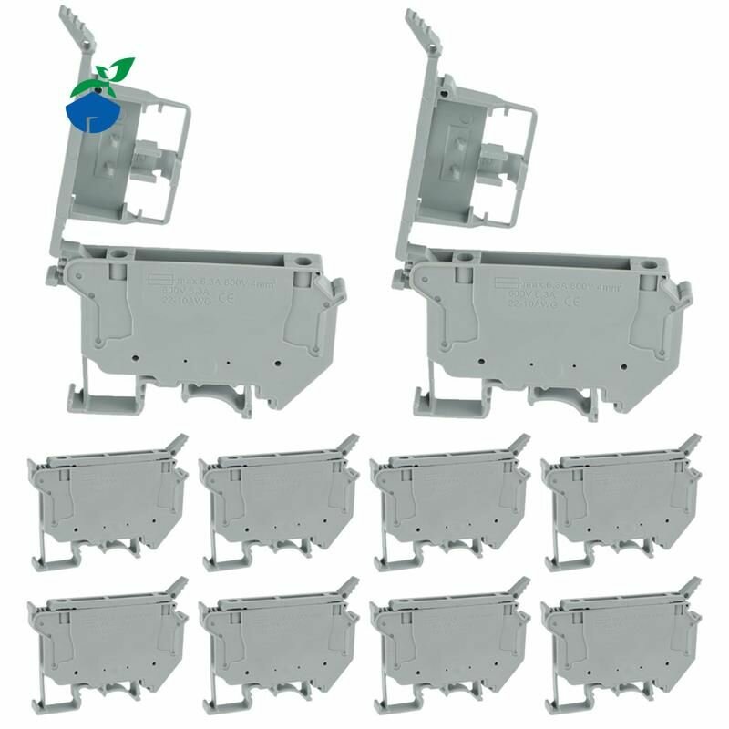 P6( C Z) UK5- UK5RD Без светодиода DIN-рейка, клемма с предохранителем, разъединительная клеммная колодка, винтовой зажим (упаковка из 10 шт, серая)