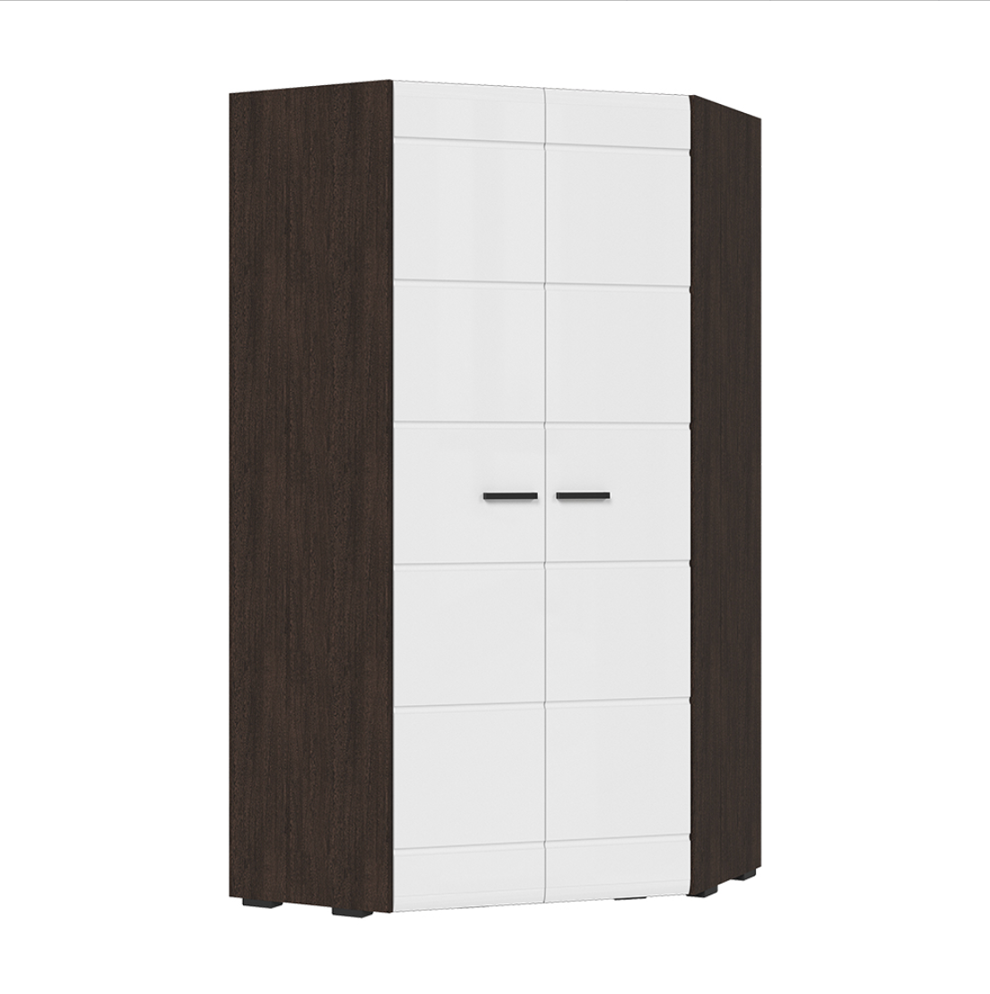 Угловой шкаф Либерти ШК-06 для одежды, 106×210×106 см, белый глянец / венге