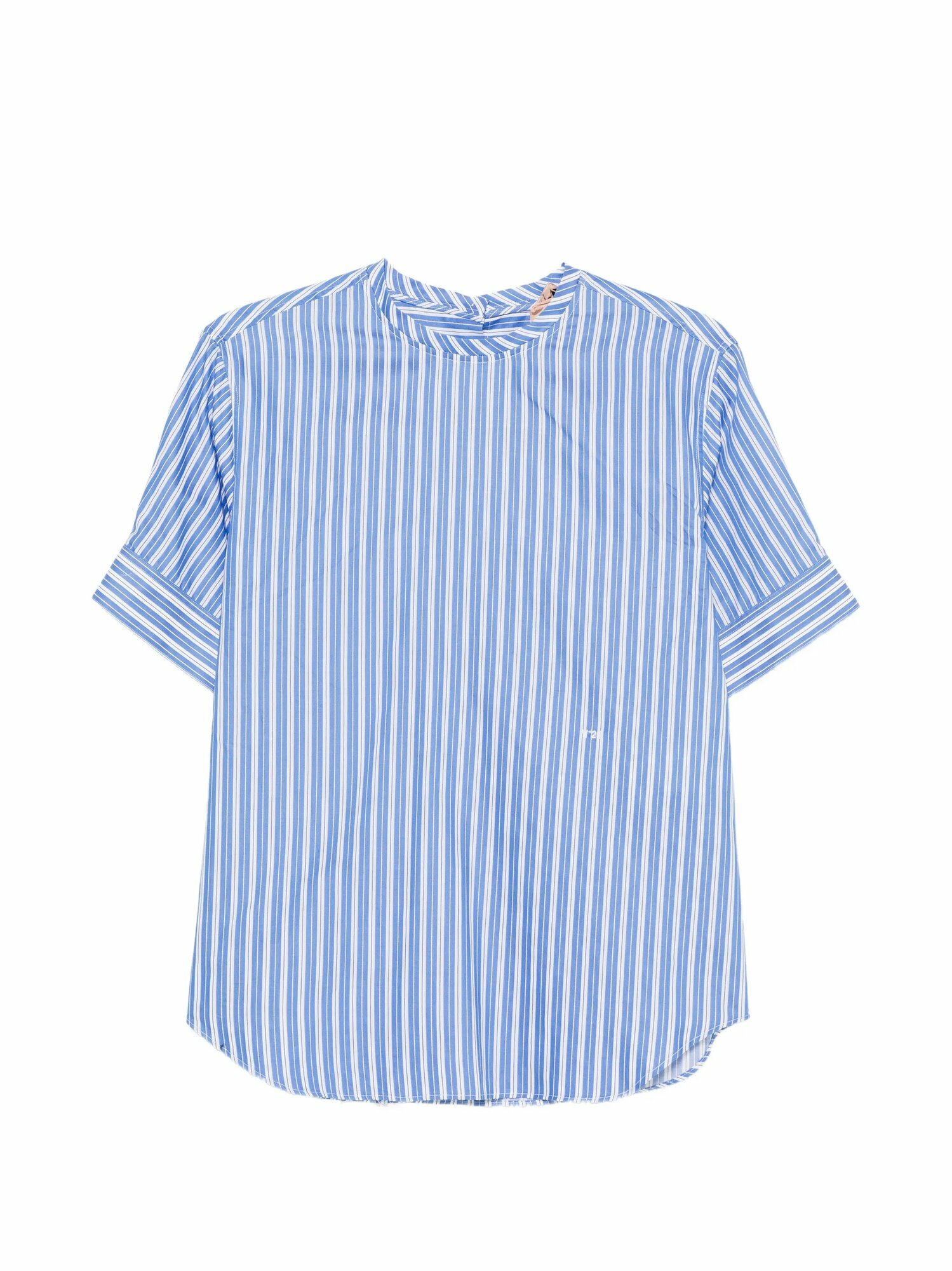 Блуза N° 21 Striped short-sleeve blouse