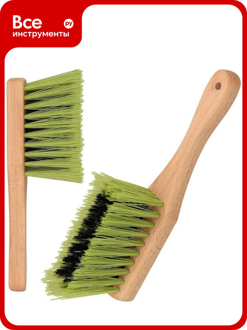 Щётка-смётка для уборки мультидом 21x3.6x7 см, 38 пучков МЭ58-266, полипропиленовая щетина, деревянная рукоять