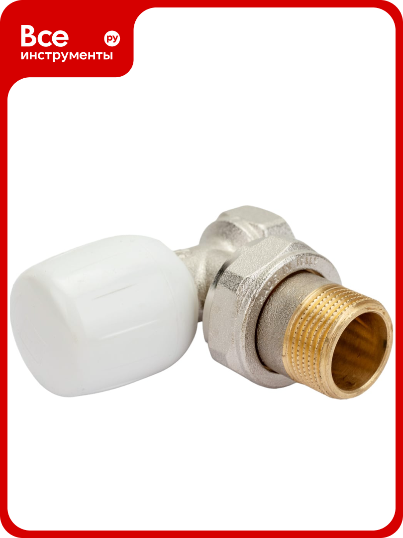 Угловой вентиль ВН 3/4 со сгоном ITAP 394 3/4' регулирующий ручной тип из никелированной латуни с белым флажком