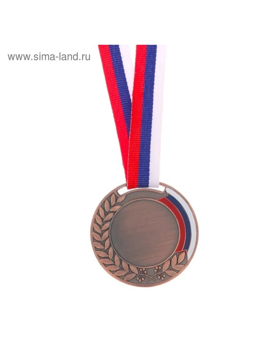 Элитная медаль «Лавры» с лентой, бронзовая, 5 см