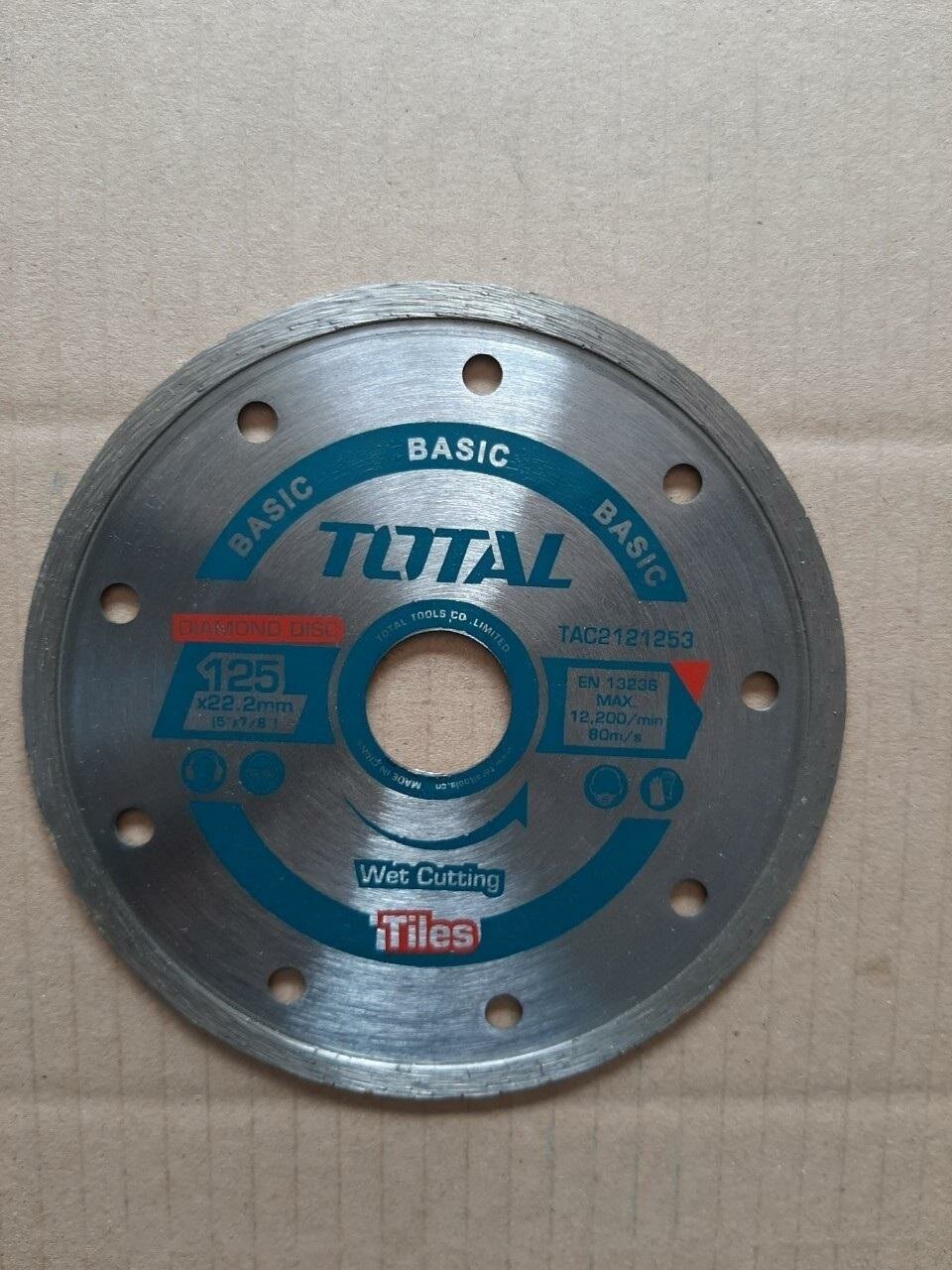 Алмазный диск для мокрого реза по плитке 125мм TOTAL TAC2121253
