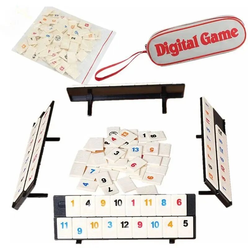 Traveling Portable Israel Mahjong Digital Board Game Rummikub Настольная Игра 2-4 игрока