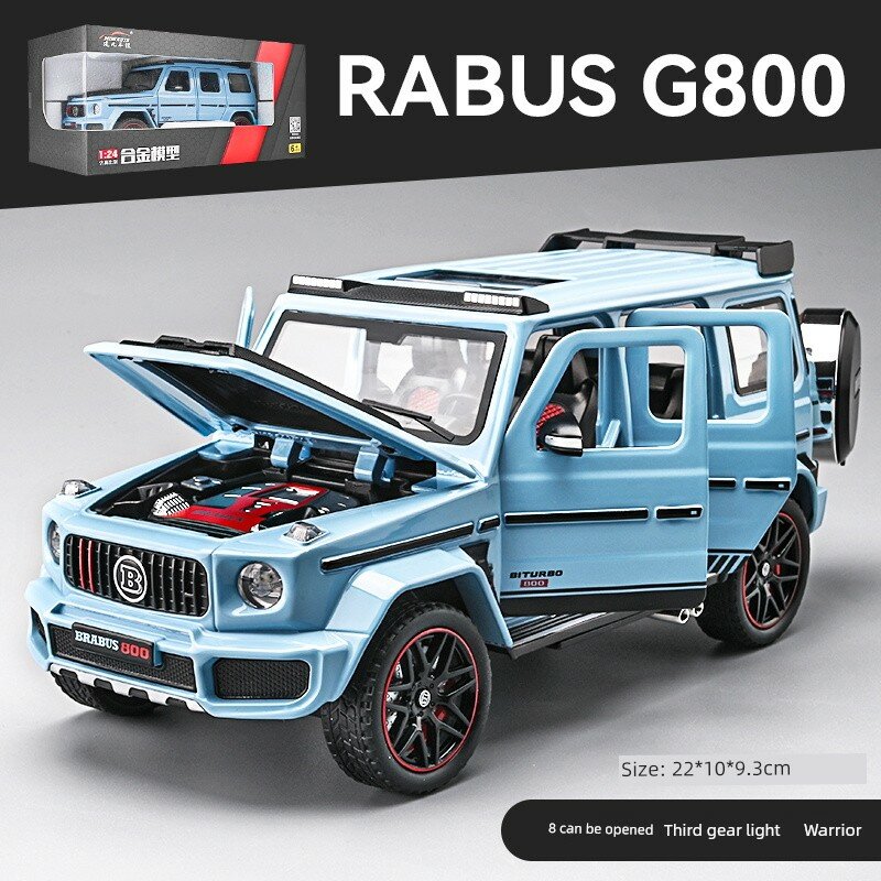Модель автомобиля Brabus G800 SUV в масштабе 1:24 из сплава, игрушечный автомобиль синего цвета для мальчиков