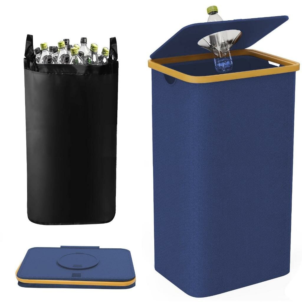 Складной контейнер для переработки бутылок, 100 л, Темно-синий