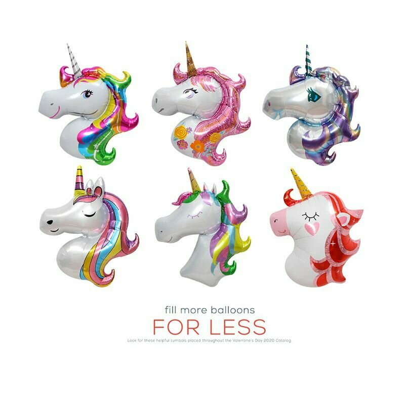 Воздушные шары из фольги с лазерным единорогом 4D, подставка Rainbow Horse Balloon, 1 шт, 125 см