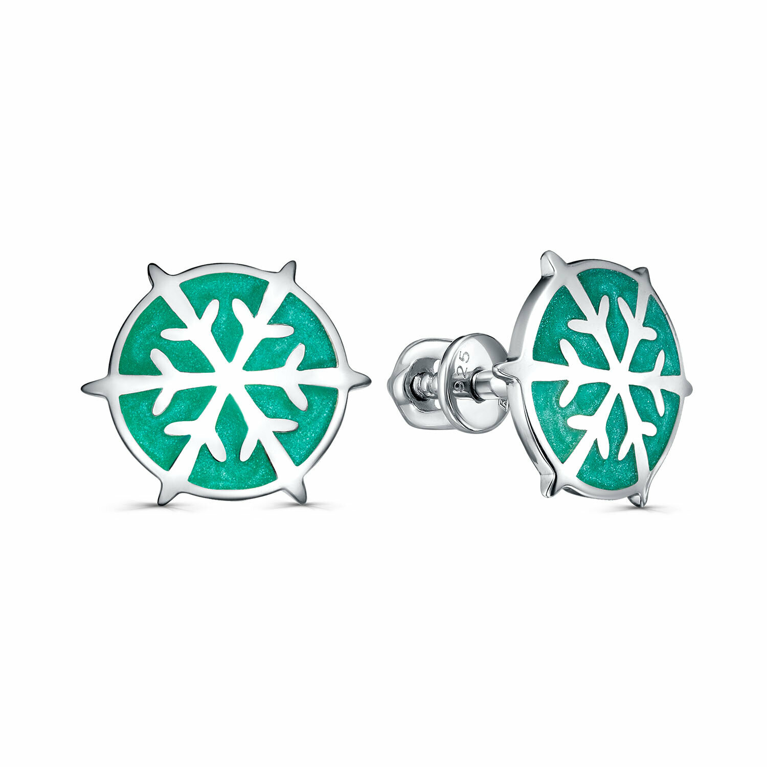 Серьги пусеты, серебро, 925 проба, родирование