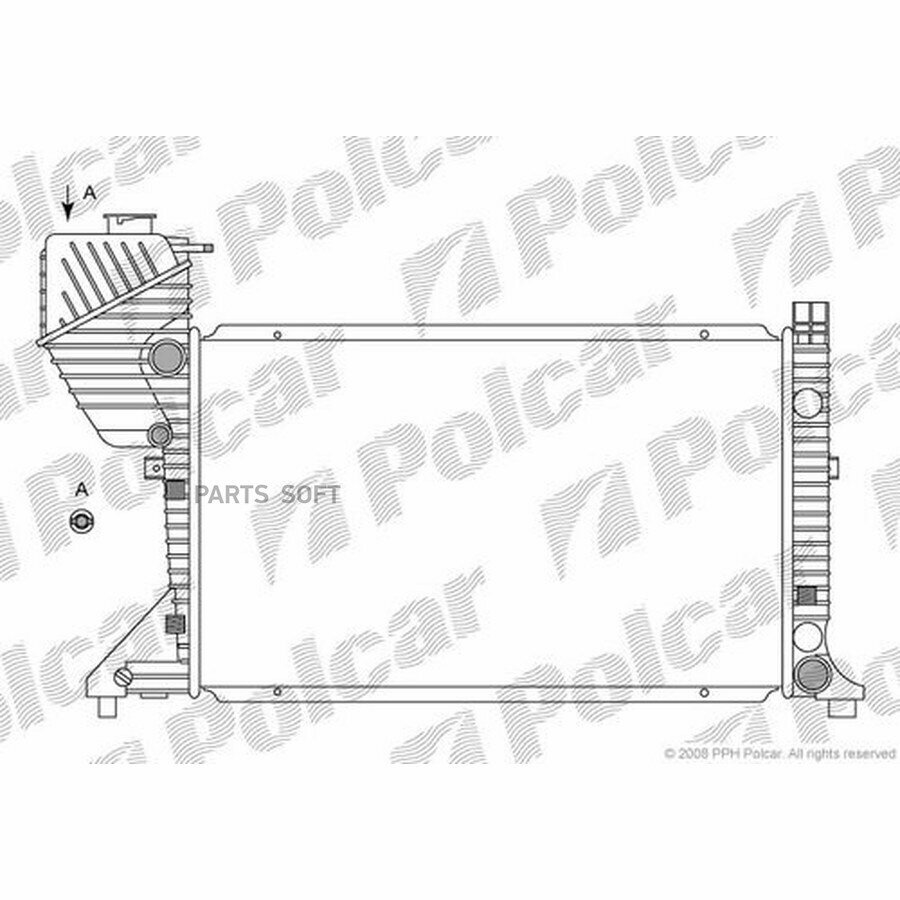 Радиатор двигателя Sprinter W901.- W905 00->06 от официального дистрибьютора, POLCAR, артикул 5063081