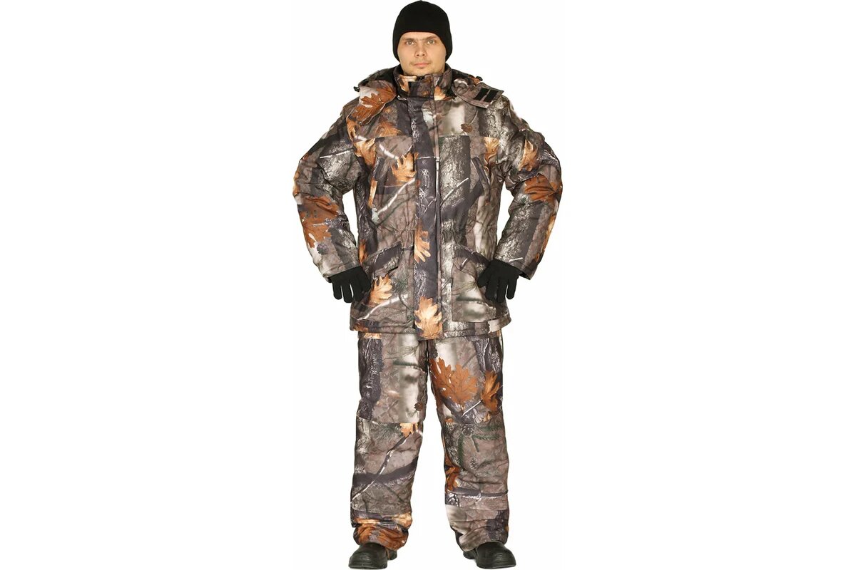 Костюм зимний для охоты и рыбалки URSUS "Nordwig Буран», смесовая ткань кмф "Лес" -25°C, размер 52-54/176