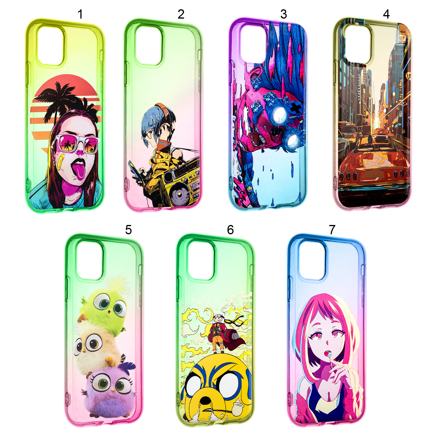 Чехол iPh 12 Pro Max Rainbow 2 с принтами в ассортименте
