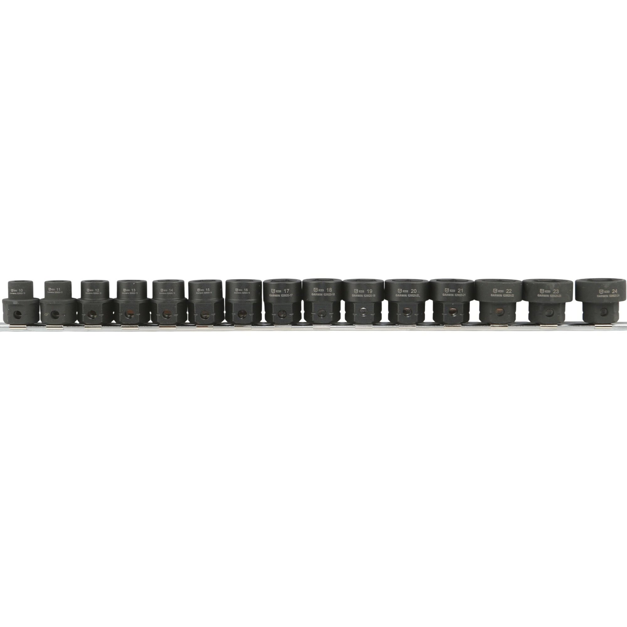 GARWIN INDUSTRIAL 626620-SET15 Набор проходных укороченных ударных головок 1/2" 15 пр. 10-24 мм, 28 мм