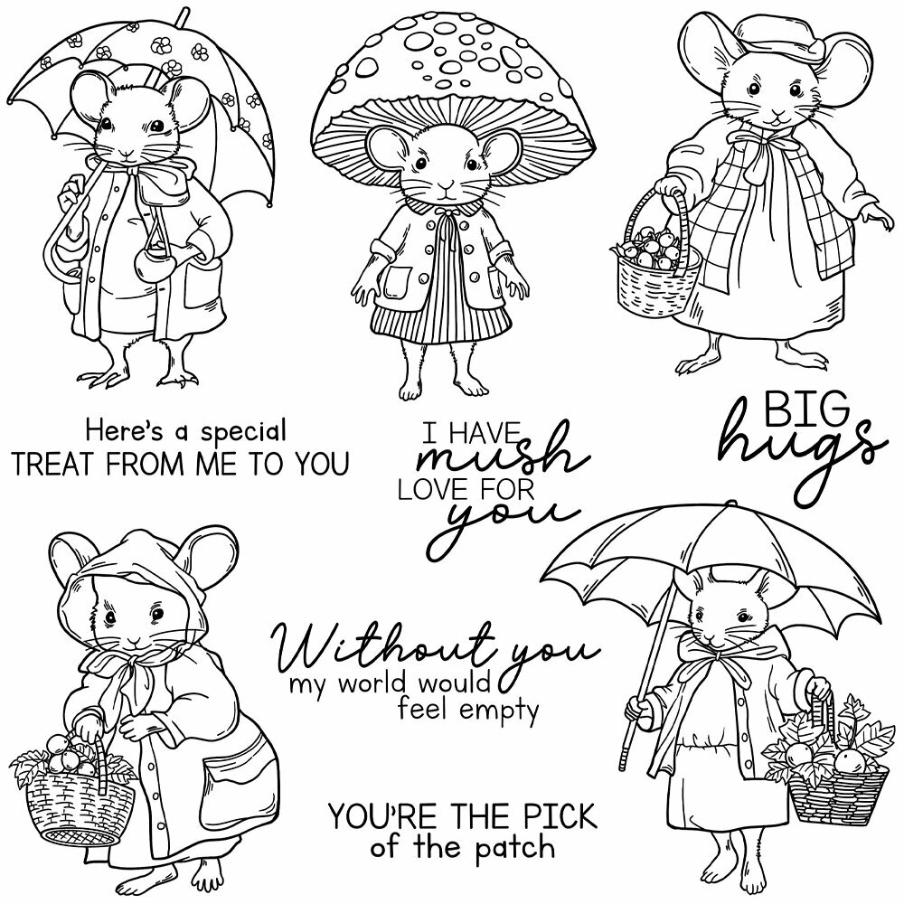 MangoCraft штампы для скрапбукинга "Милые мышки", clear stamp