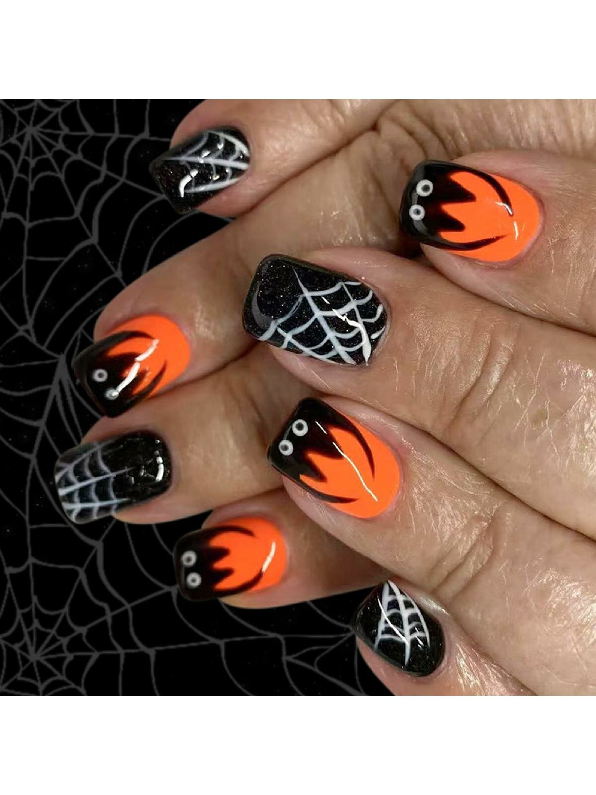 Хэллоуин черная паутина рассыпчатая пудра летучая мышь короткая блестящая квадратная броня 24 части брони без инструментов