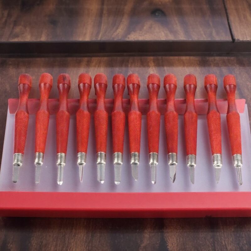 Набор инструментов для резьбы по дереву: стамески и ножи, 6/12 предметов, для работы по дереву, смоле, глине, мыльному камню, тыкве, фруктам и овощам