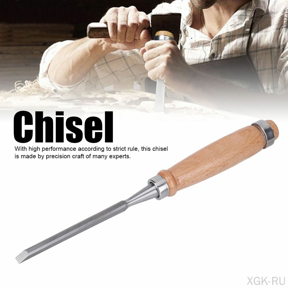 2 шт. плоские стамески с деревянной ручкой для столярных работ, прочный инструмент для обработки дерева, Cr V, 6 мм