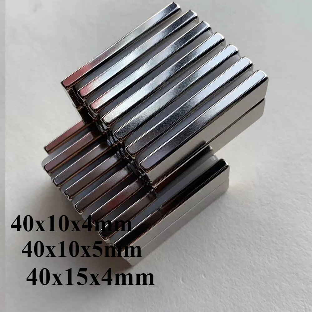 Неодимовые магниты N52 40x15x4, 40x10x5, 40x10x4 10pcs, 40x10x5mm n52