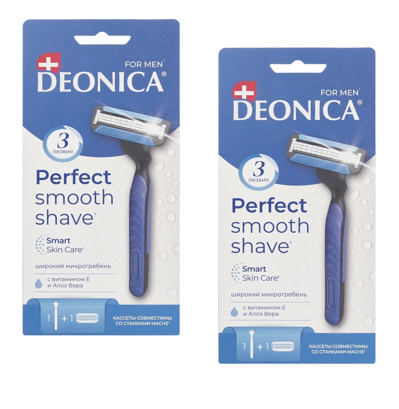 Бритвенный станок Deonica 3 For Men со сменной кассетой, 2шт