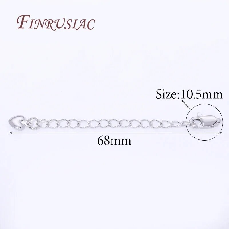 Цепь для браслета FINRUSIAC, Rhodium Plated, 68mm