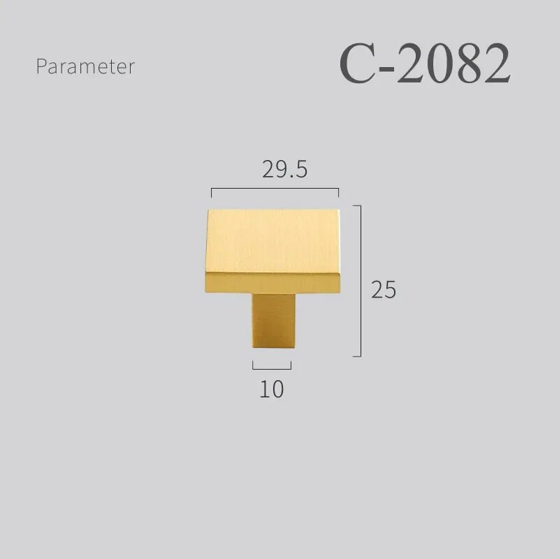 Латунные квадратные ручки для мебели, Цвет: c - 2082