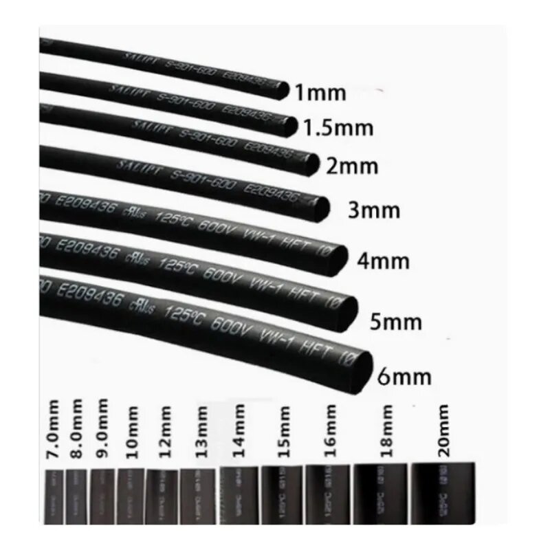 Термоусадочная трубка черная 5 м Φ 1-9 мм 4mm